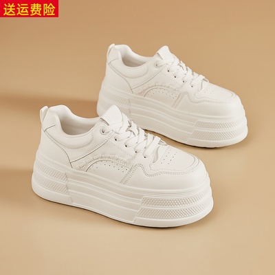 甜美轻便增高休闲松糕时尚小白鞋
