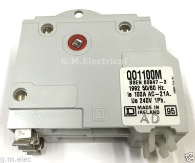QO1100M SQUARE D QOE 100 AMP DOUBLE POLE MAIN SWITCH DISCONN