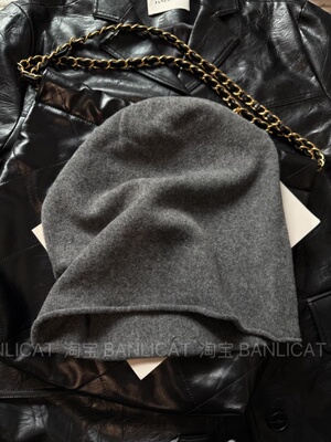 超大头围卷边显脸小堆堆帽冷帽男女含羊毛灰色保暖护耳针织毛线帽