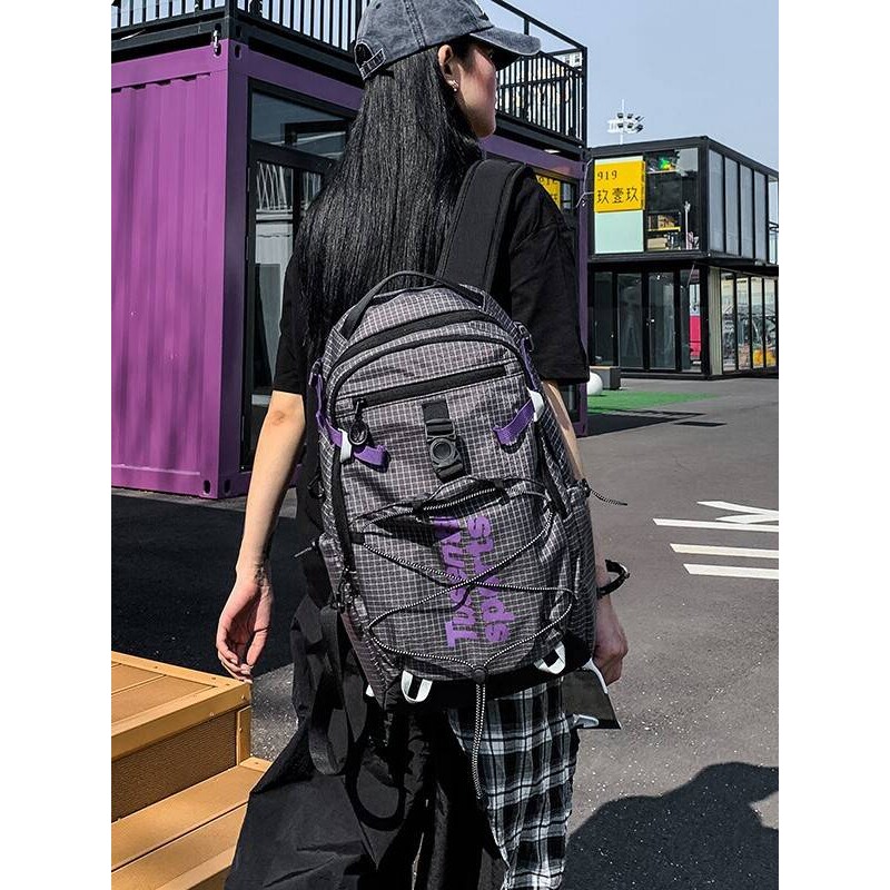 专柜品牌岩灰苍紫双色轻量化登山包工装风大学生情侣款户外出游露