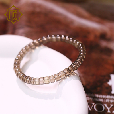 顽石灵 精品级玻璃体药片珠直切工艺茶水晶手串W1-377P