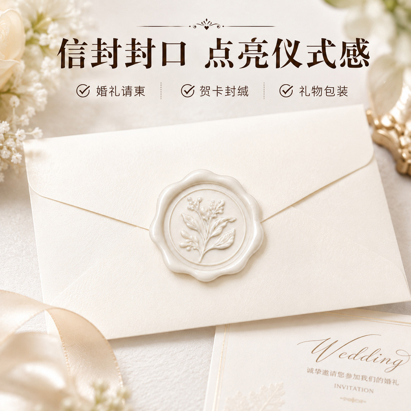 火漆印贴蜡标封立体浮雕印章复古风装饰自粘邀请函信封情书蜡标贴