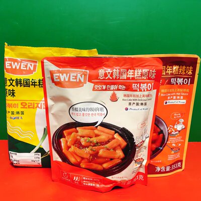 临期特价韩国进口意文拉面年糕原味辣味年糕353g袋装方便速食宵夜