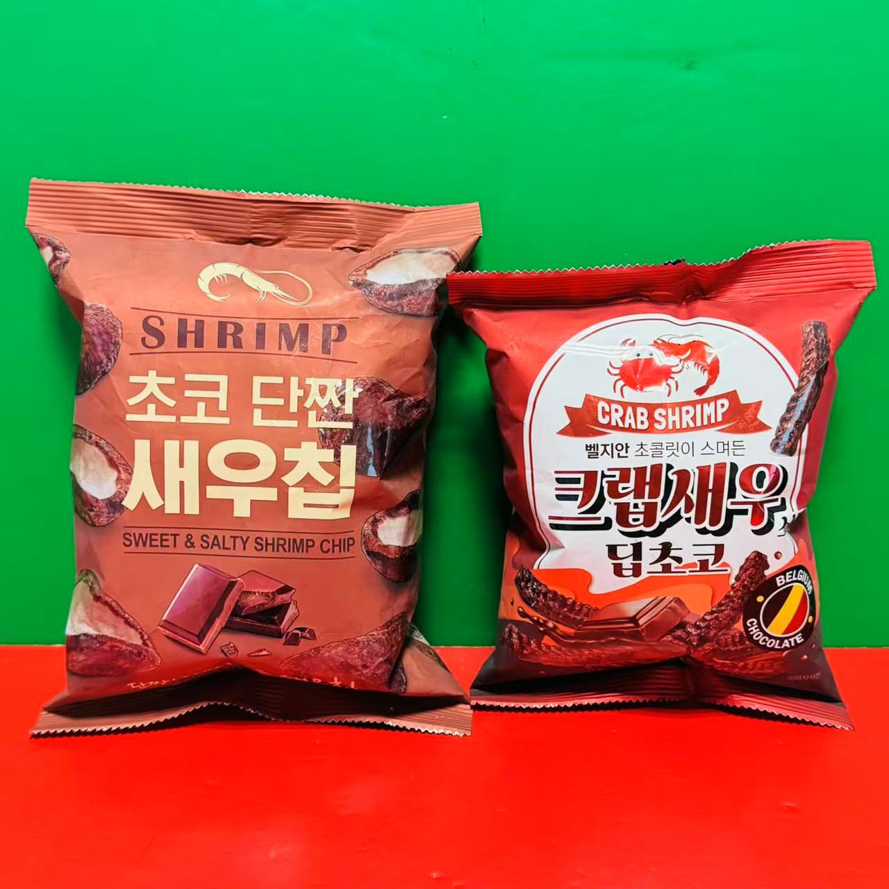 临期特价 韩国进口涞可巧克力味虾条虾片60g袋装煲剧零食膨化食品