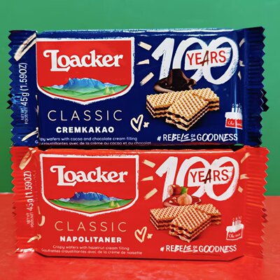 临期特价 奥地利进口莱家榛子味巧克力味威化饼干45g袋装休闲零食