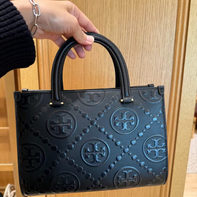 TORYBURCH牛皮老花托特包斜挎包
