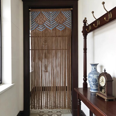 手工编织挂毯门帘波浪纹几何图案家居装饰知识分子风复古美式隔断