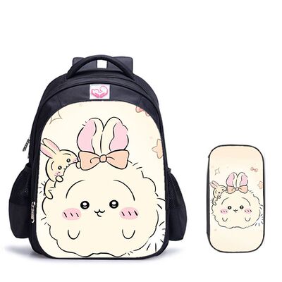 新品跨境二件套-乌萨奇-Usagi儿童休闲卡通印花书包+笔袋