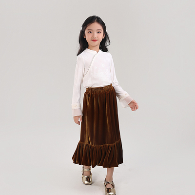53750女童唐装T恤汉服立领上衣2026春季新中式国风打底衫儿童长袖