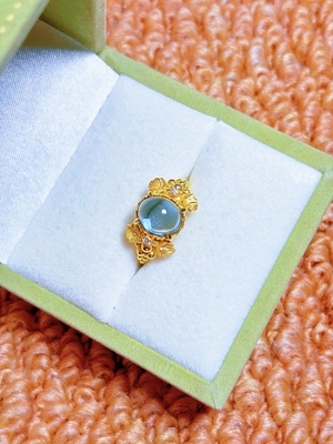 【畅子】海蓝宝18K   6.63g     中古戒指