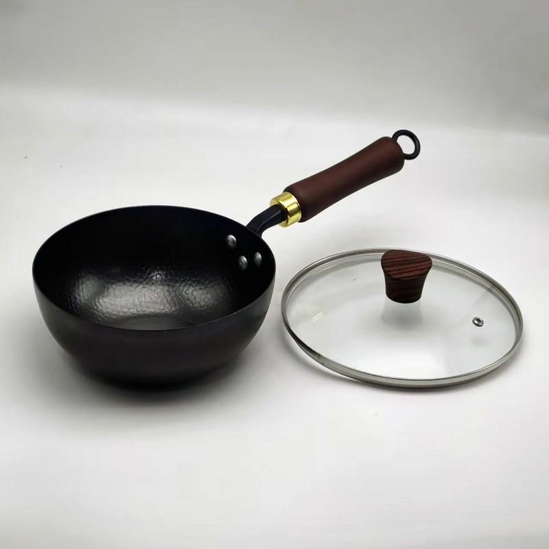 锤纹小铁锅无涂层小锅家用宝宝辅食锅轻便炒菜熟铁锅妈妈奶奶一人