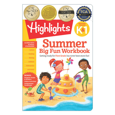 英文原版 Summer Big Fun Workbook Bridging Grades K & 1幼小衔接 亮点暑期大趣味学习练习册 启蒙游戏活动书 英文版 进口英语书