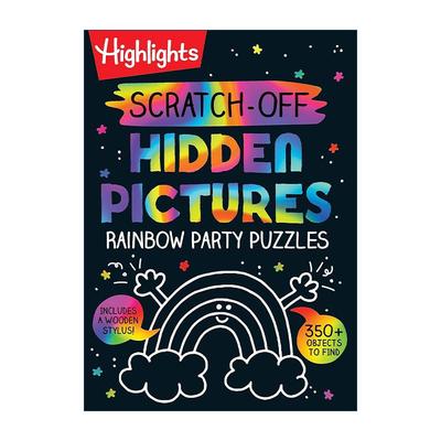 英文原版 Scratch-Off Hidden Pictures Rainbow Party Puzzles 刮一刮 解开隐藏图片中的彩虹派对谜题 英文版 进口英语原版书籍