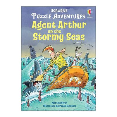 英文原版 Usborne Puzzle Adventures Agent Arthur on the Stormy Seas 解谜冒险书 海上风暴 儿童推理探险益智游戏 全彩插图