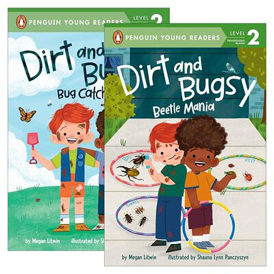 英文原版 Penguin Young Readers  Level 2 - Dirt and Bugsy 泥土与虫子系列2册 企鹅青少分级阅读2级昆虫科普 进口英语原版书籍