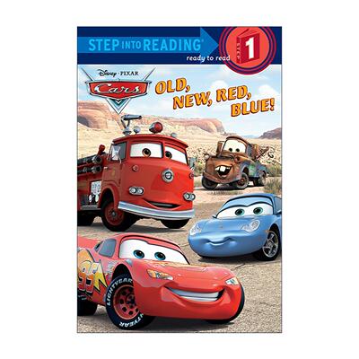 英文原版 Step into Reading 1 Old New Red Blue Disney Pixar Cars 旧的新的红的蓝的 迪士尼 皮克斯 赛车总动员 同名电影改编