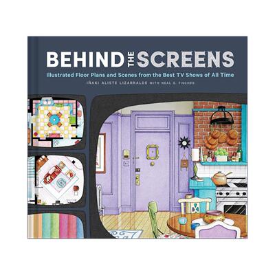 英文原版 Behind the Screens 荧幕背后 经典美剧的场景平面图与插画集 精装 英文版 进口英语原版书籍