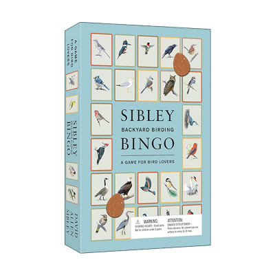 英文原版 Sibley Backyard Birding Bingo 西布利后院观鸟棋盘游戏 50种经典北美鸟类图 英文版 进口英语原版书籍