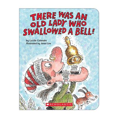 英文原版 There Was an Old Lady Who Swallowed a Bell 有个老婆婆吞了一个铃铛 纸板书 英文版 进口英语原版书籍