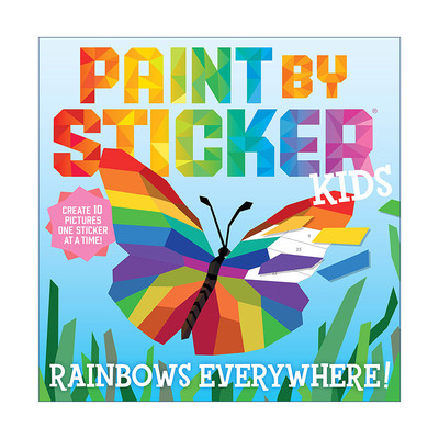 英文原版 Paint by Sticker Kids Rainbows Everywhere 给孩子的贴图画册 彩虹 英文版 进口英语原版书籍