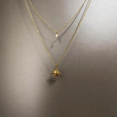 Vintage古着 Six-pointed zircon项链