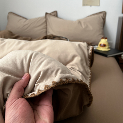 床单款四件套水洗棉复古裸睡