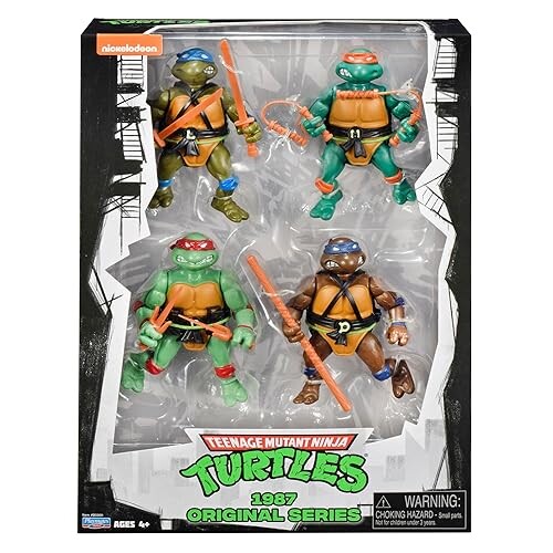 彩星 Playmates 忍者神龟 TMNT 经典1987版起源4人偶套装全新现货