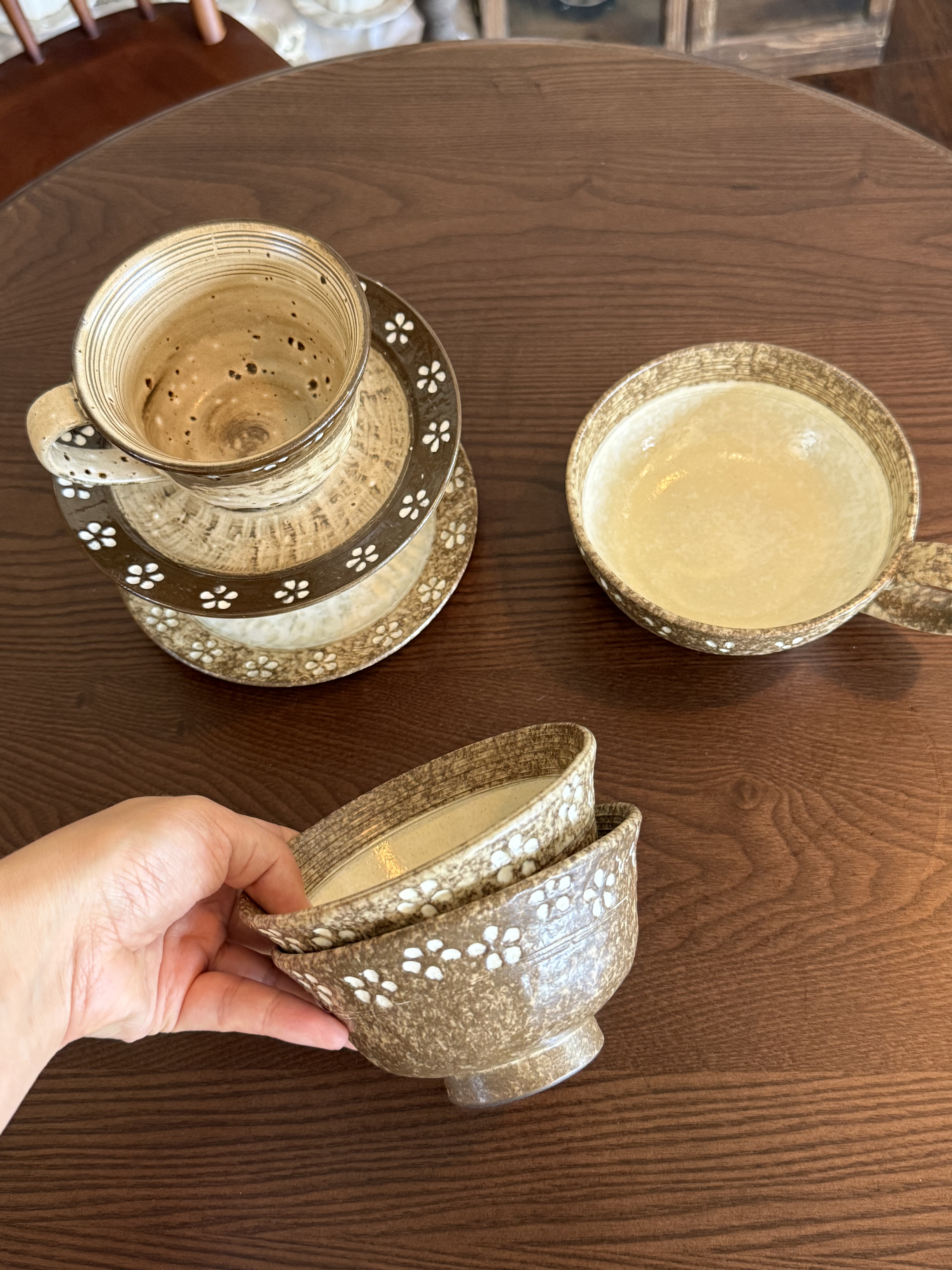 四时有梨 侘寂风小花系列餐具家用餐具米饭碗杯子咖啡杯