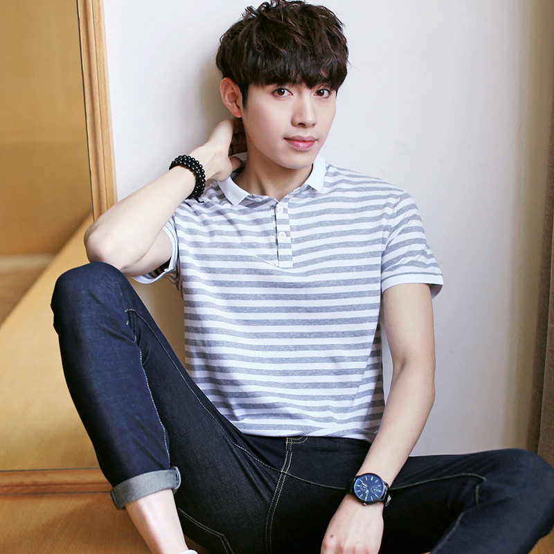 Buy 2018 Summer New Men's stripes short sleeve polo shirt Korean ...