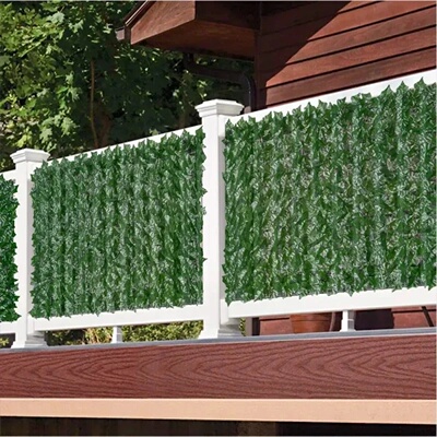 Artificial Ivy Hedge Green Leaf Fence Panels Faux Privacy F