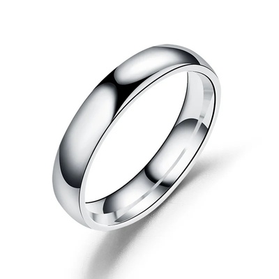Simple 6mm Titanium Ring Women Men Prevent Allergy High Pol