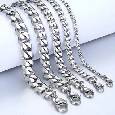 New Trendy Cuban Chain Men Bracelet Classic Stainless Steel