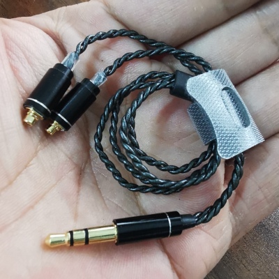 4股银铂丝短耳机线 mmcx3.5插头极简清楚非常好用 蓝牙耳放配线材