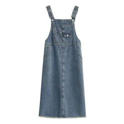 【书婷专享】洋气减龄薄款背带牛仔裙女春夏新款休闲3093