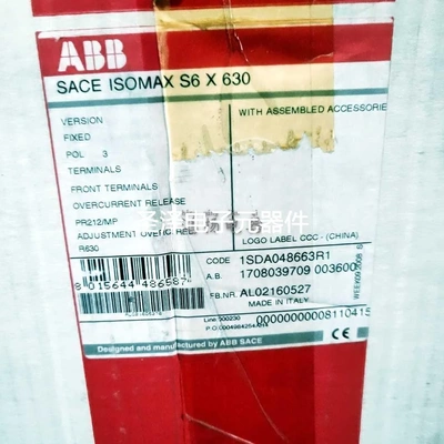 ABB SACE ISOMAS S6X 630 PR212/PM 3P 630A议价