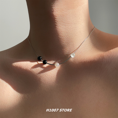 氛围感串珠蛇骨链颈链男款项链女小众设计高级感锁骨链嘻哈风配饰