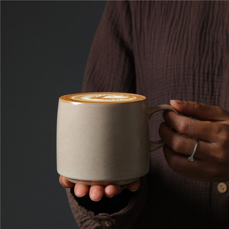 【440ml陶瓷杯】复古窑变粗陶耐高温开水微波炉水杯咖啡杯杯子