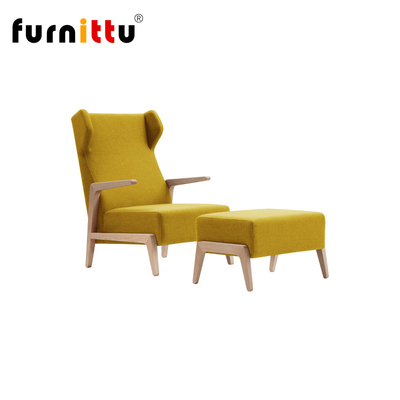furnittu实木布艺沙发椅