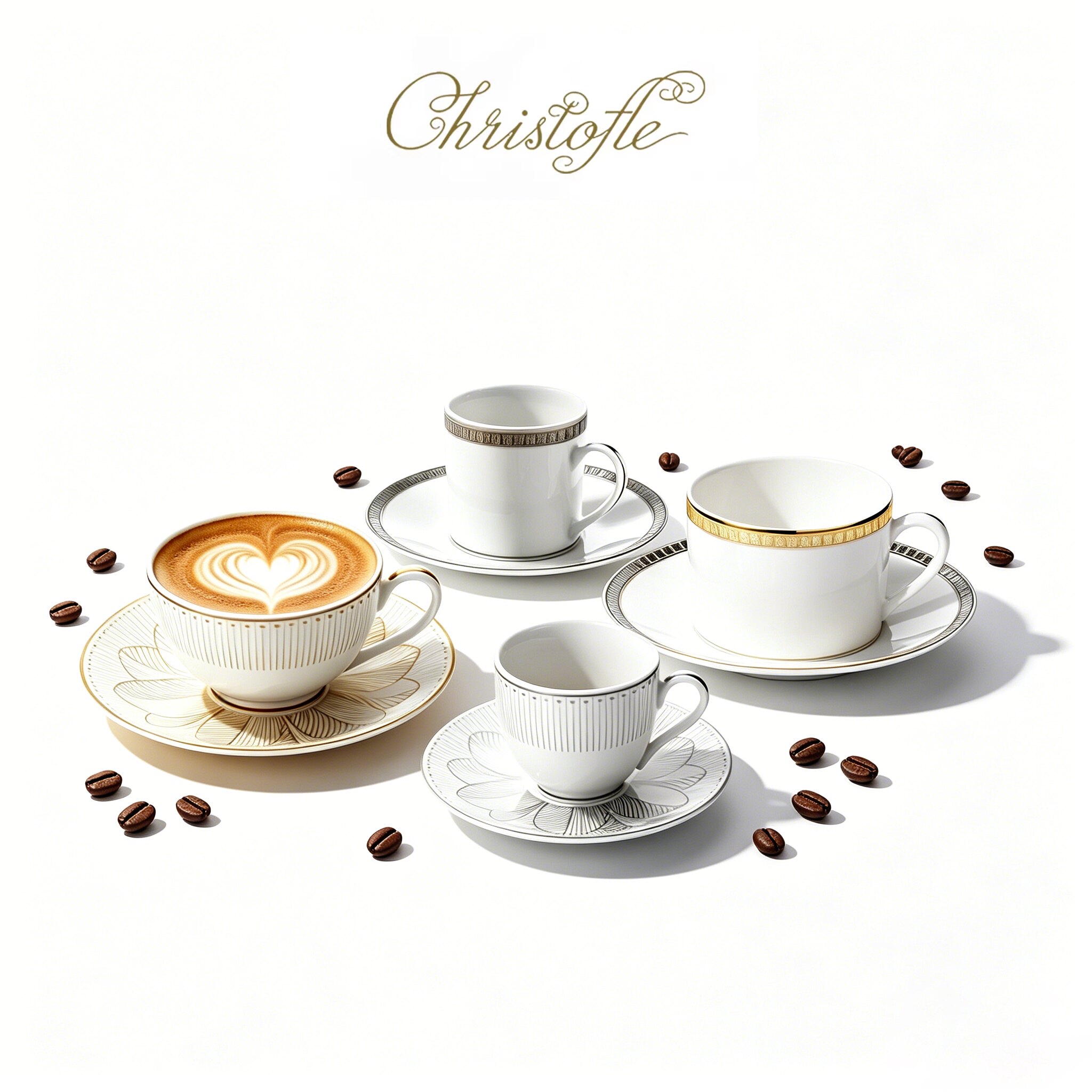 CHRISTOFLE昆庭 Malmaison马勒梅松浓缩咖啡杯碟套装轻奢家用送礼