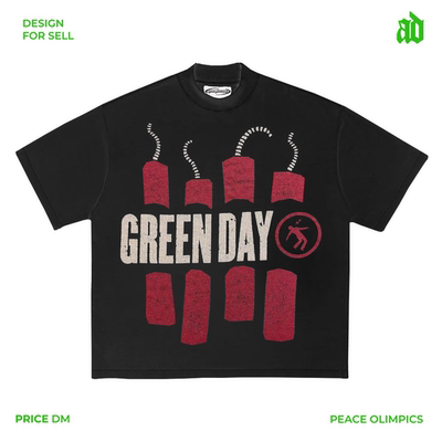 330克美式重磅直喷！Green Day 乐队主题短袖 T 恤 个性酷感十足