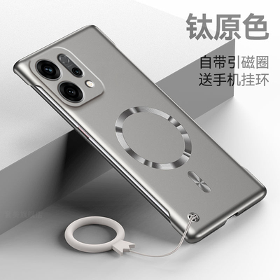 适用opporeno14手机壳新款reno14pro超薄金属漆PLA110磁吸无边框PKZ硬壳男女高级感oppo创意简约半包边外壳