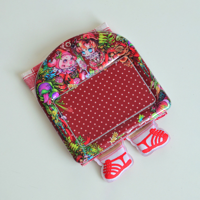 卡套 原创插画迷幻蘑菇屋系列 复古插画卡套工作牌卡包地铁卡包