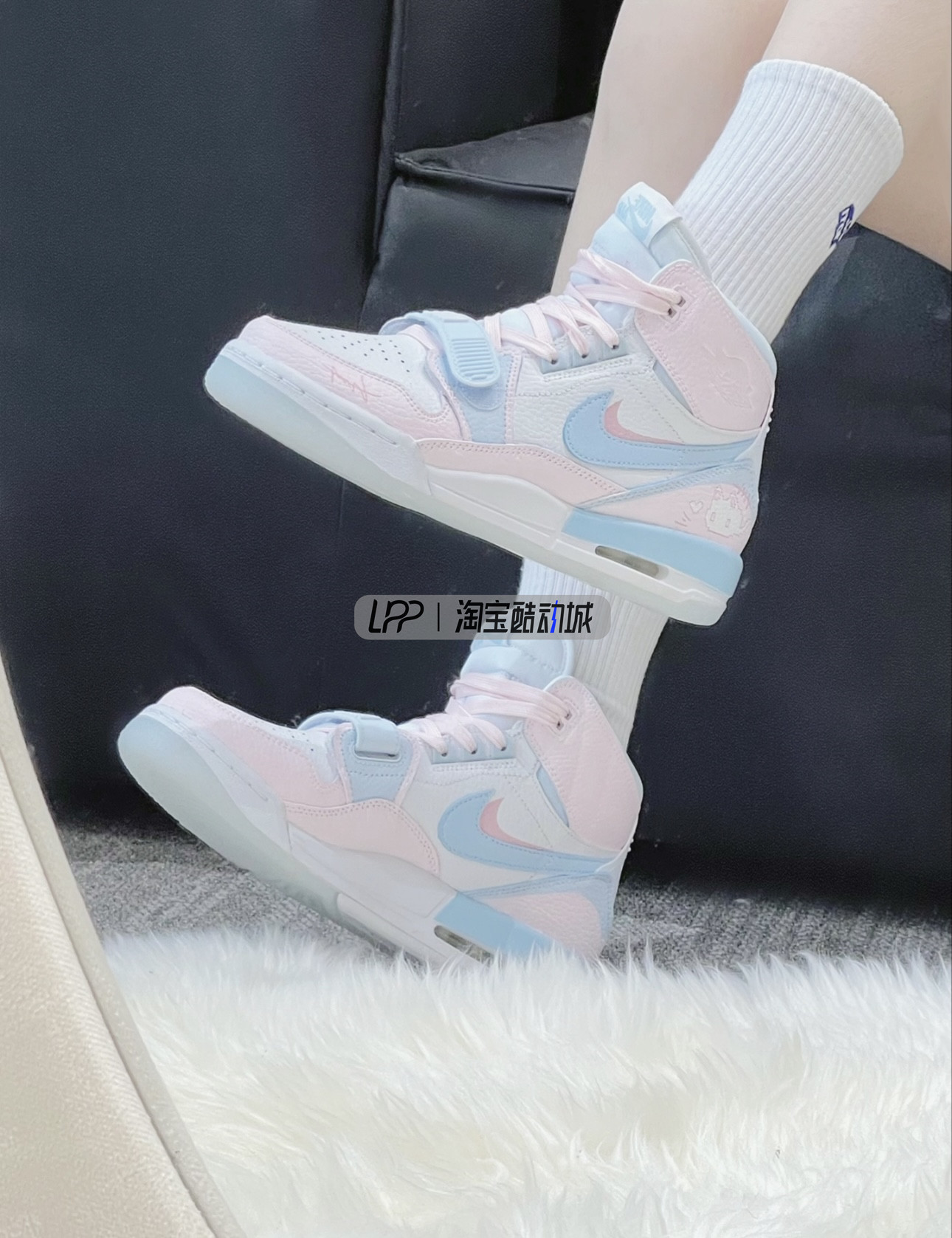 LPP定制球鞋 Air Jordan Legacy 312 害羞小猫冰雪圣诞复古篮球鞋