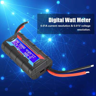 航模功率计0-100A 0-60V /200A 高精度 WATT METER