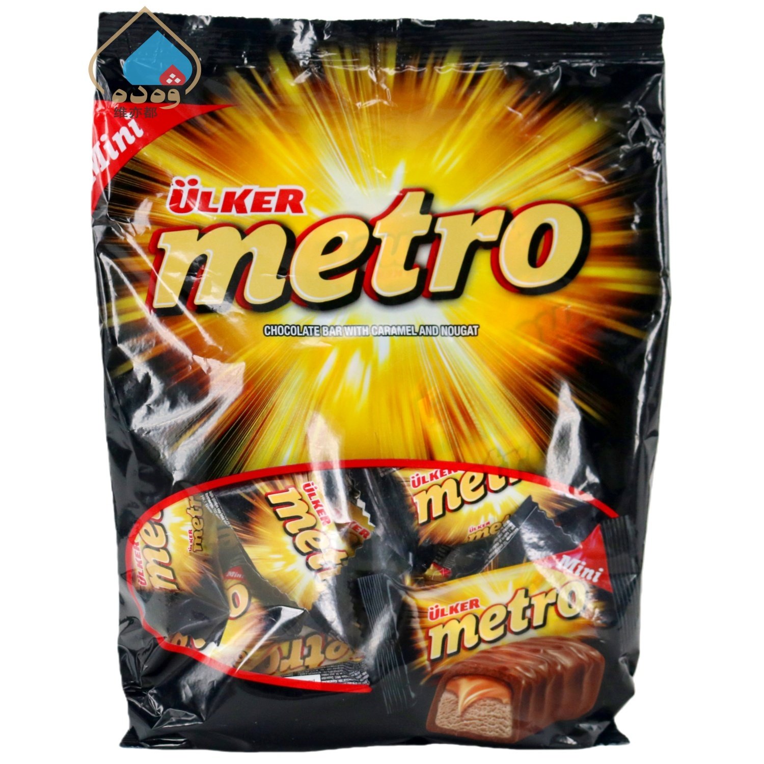 优客Metro地铁迷你夹心巧克力制品450g哈萨克斯坦进口可可脂零食