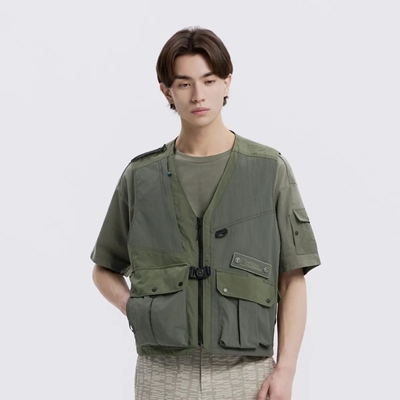 NATIONAL/国家地理 韩国代购直邮26春夏男士户外口袋透气拉链马甲