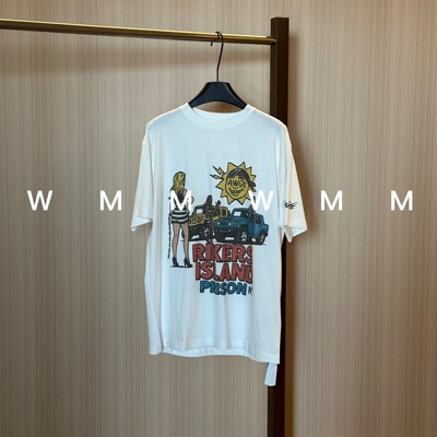 WMM车友美式复古印花短袖T恤女新款休闲百搭时尚舒适显瘦简约上衣