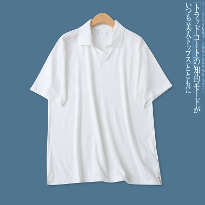 POLO衫夏季新款外贸男女休闲百搭翻领套头宽松高弹力短袖T恤17880