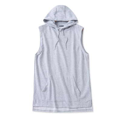 中长无袖毛圈卫衣秋新款外贸女装休闲袋鼠兜宽松大码连帽衫18401