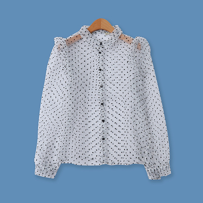 欧根纱衬衫秋季新款外贸女装时尚